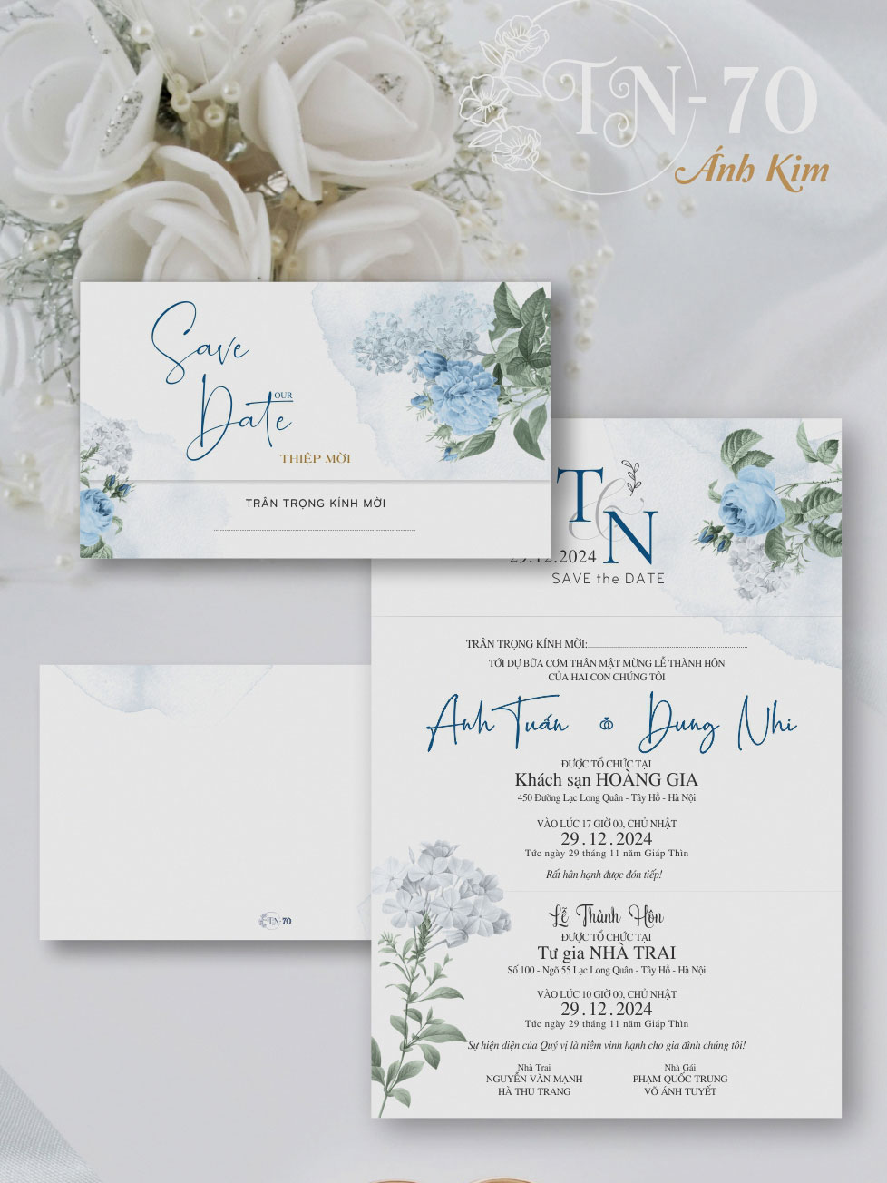 Thiệp ánh kim TN70 - In thiệp cưới Hà Nội